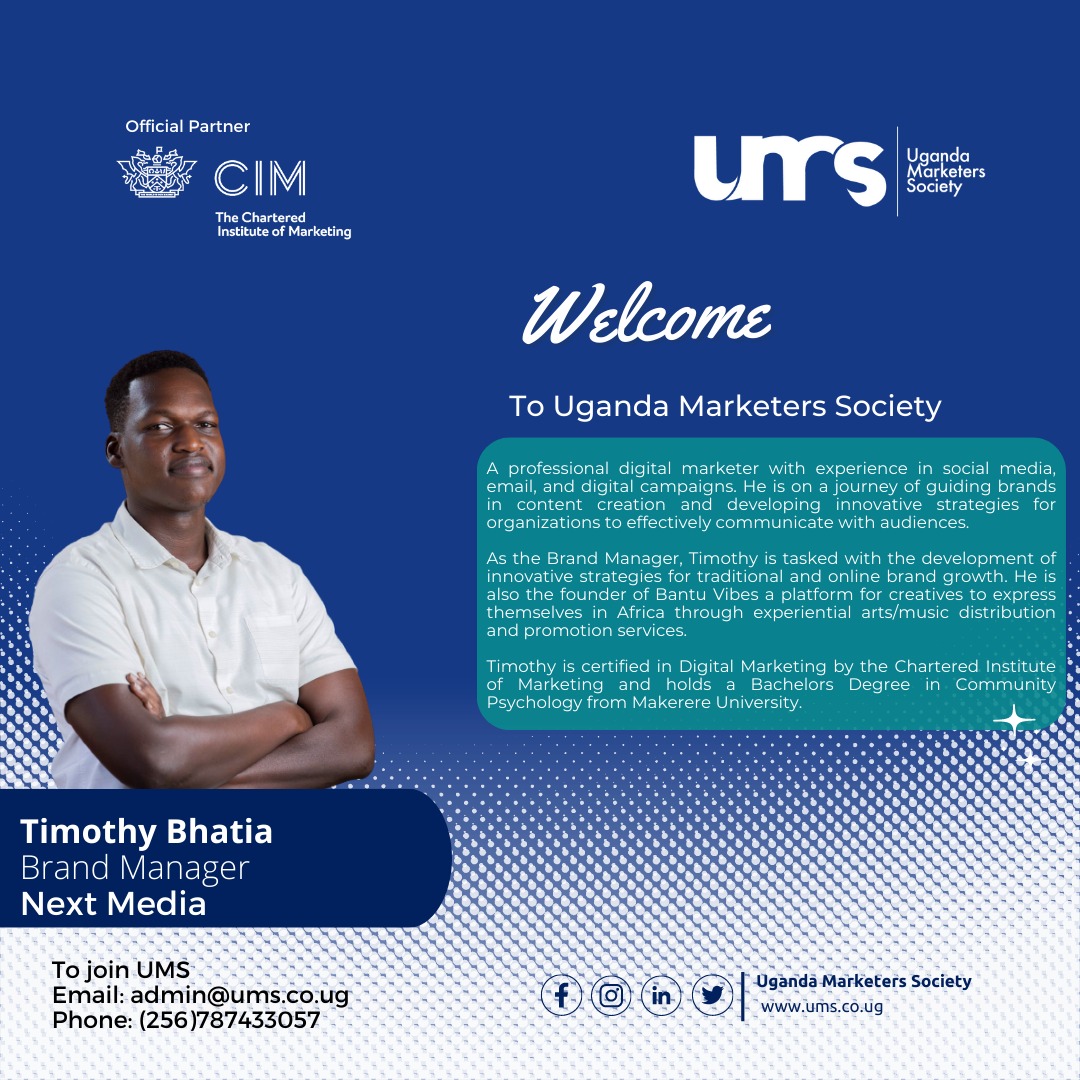Timothy Bhatia Joins Uganda Marketers Society: Elevating Excellence in ...